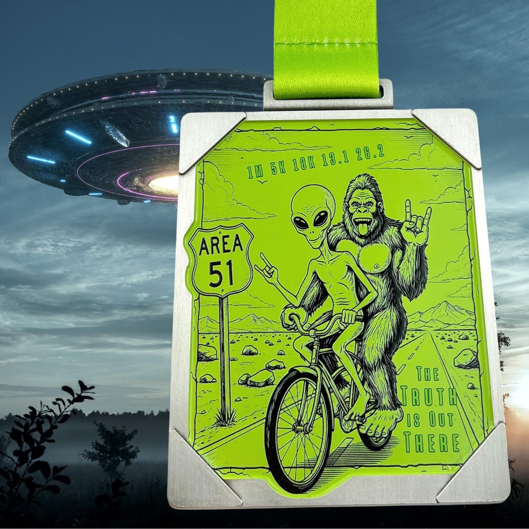 Aliens and Bigfoot Virtual Race Medal: 2026 the Truth is Out There 1M ...