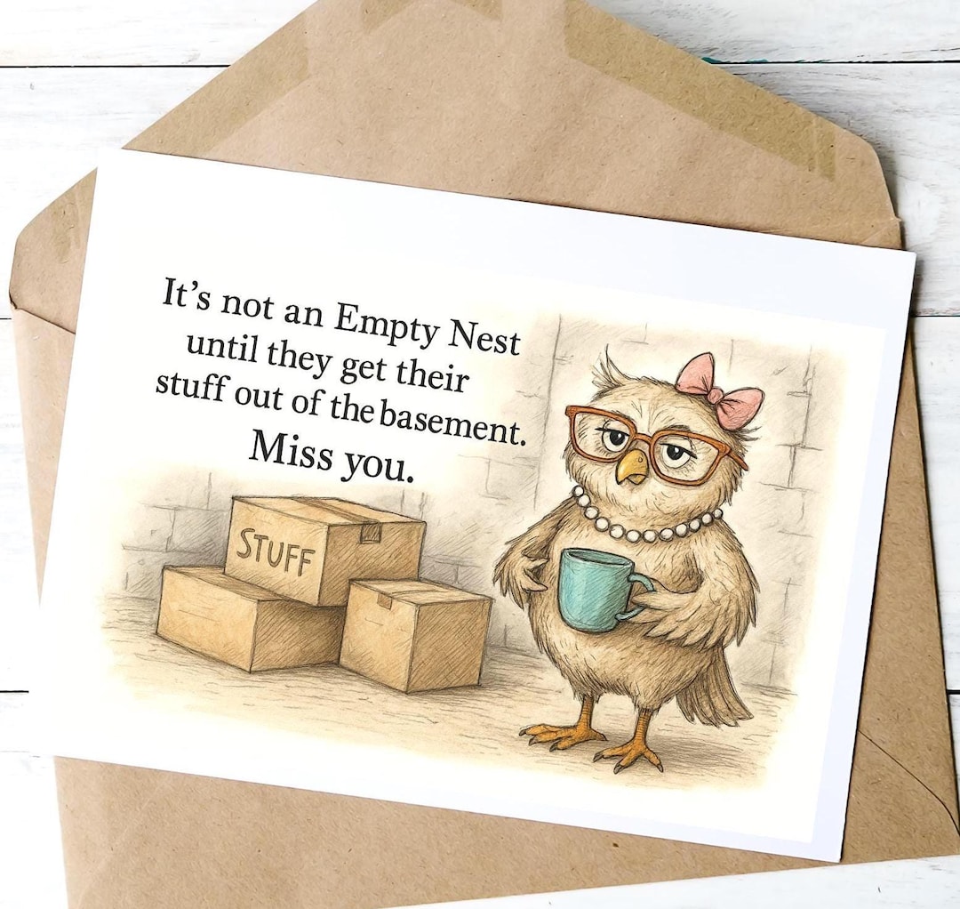 Funny Empty Nest Card: "get Your Stuff Out of the Basement" - Etsy