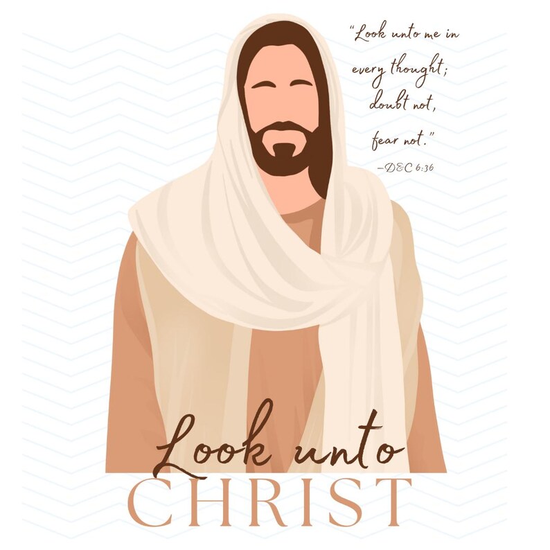 Look Unto Christ Christian Printable Wall Art, Religious Church Decal ...
