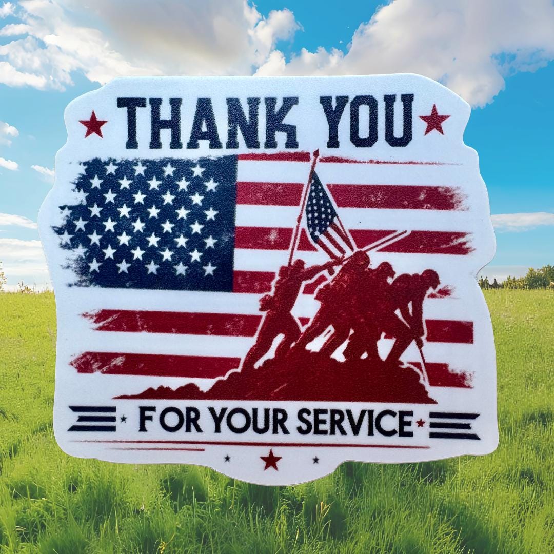 Thank You Veterans Sticker: Patriotic American Flag Vinyl Decal - Etsy