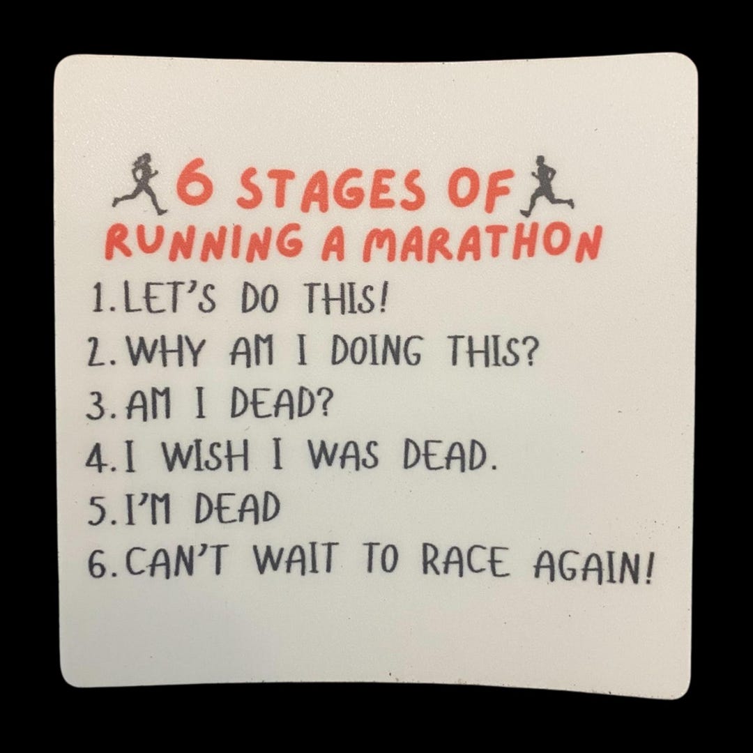 Stages of Running a Marathon Running Sticker, Marathon Runner, Running ...