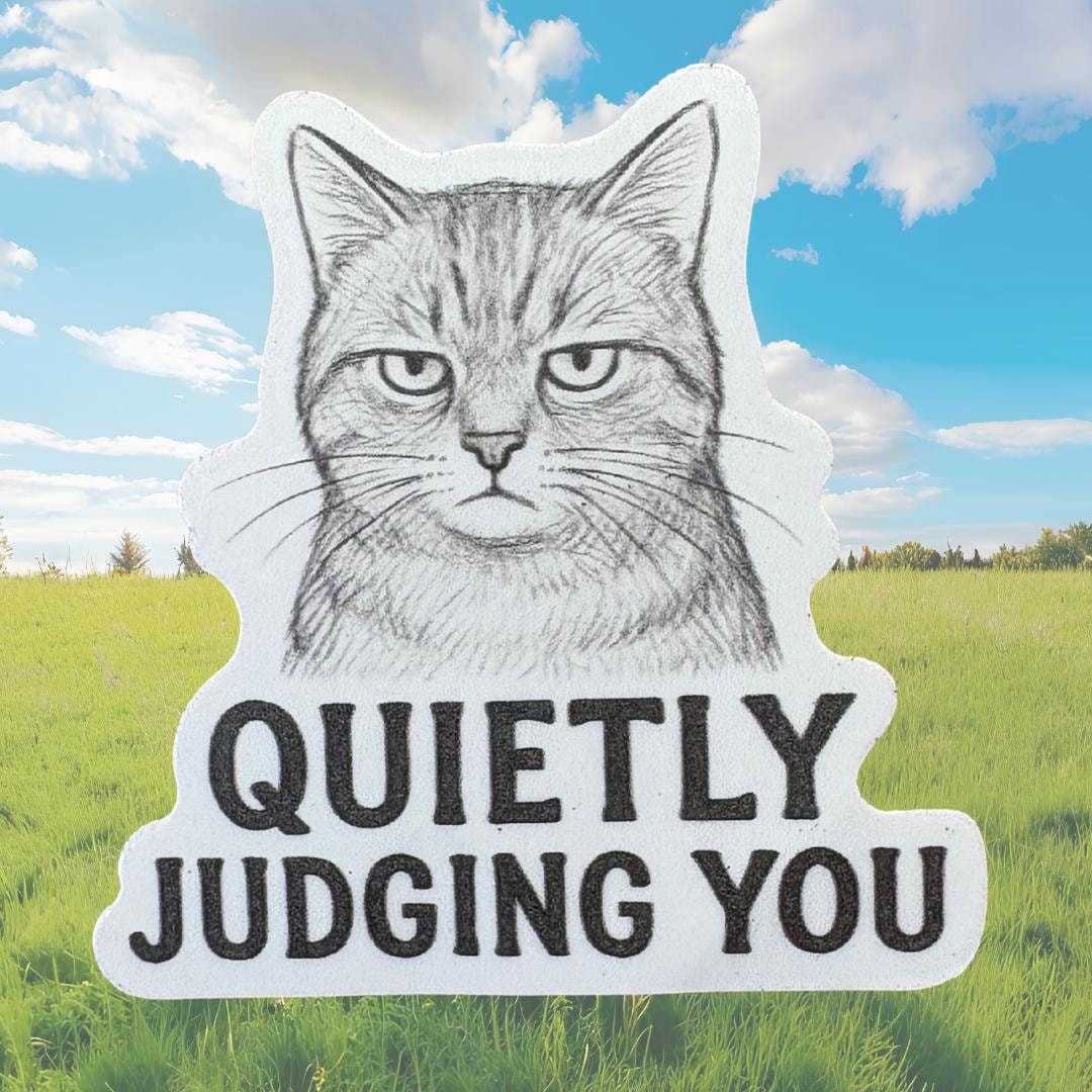 Funny Cat Sticker: Quietly Judging You, Water-resistant Vinyl - Etsy