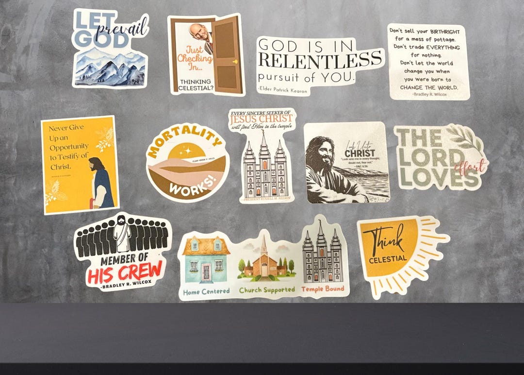 LDS Sticker Pack, President Russell M Nelson, Think Celestial, General ...