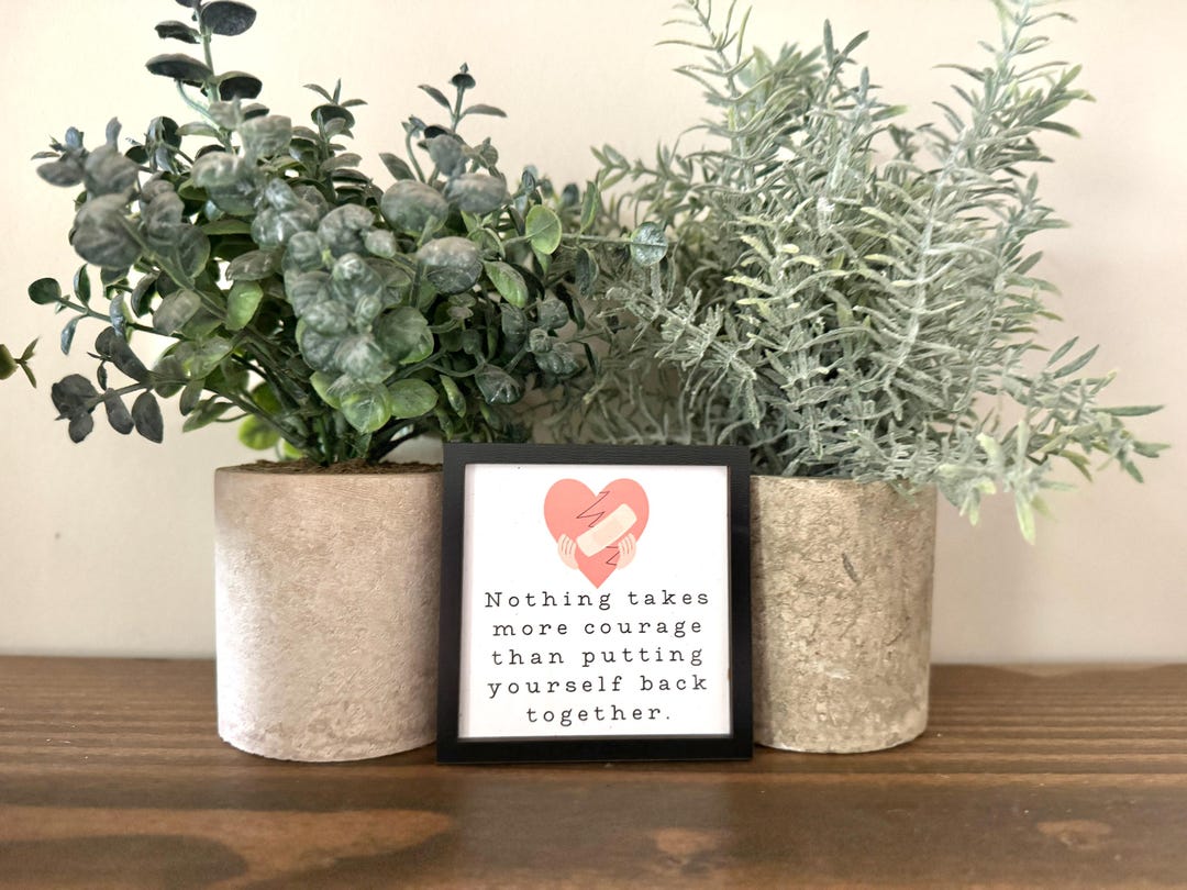 Courage Mini Sign, Small Sign for Tier Tray Set, Framed Quote, Framed ...