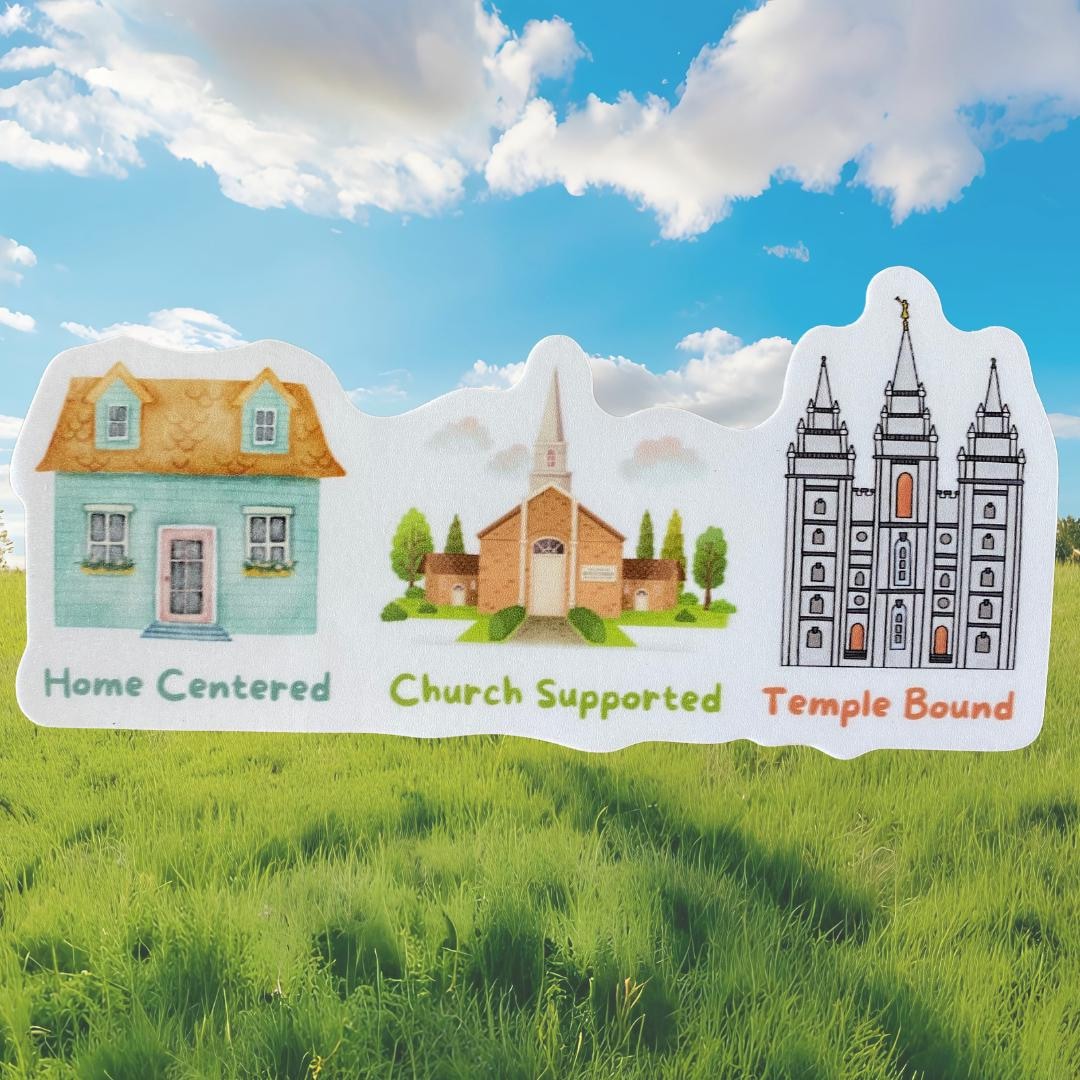 Home Centered Church Supported Temple Bound Stickers, LDS Stickers ...