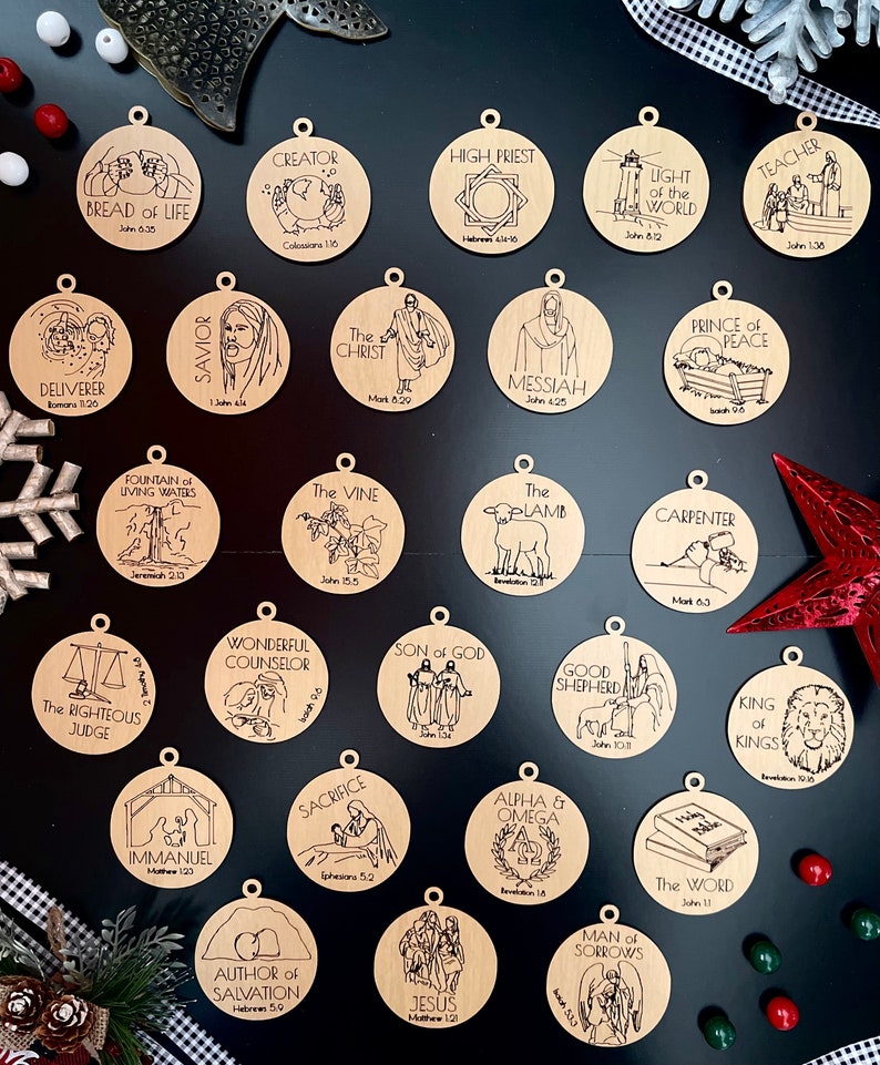 Names of Christ Ornaments, Christian Advent Decor, Faith Gifts - Etsy