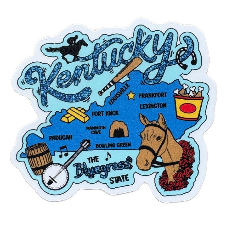 Kentucky State Sticker: Waterproof Vinyl Decal - Etsy