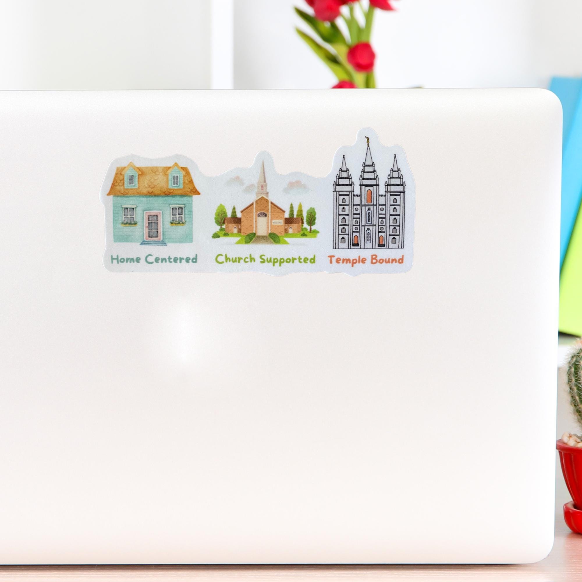Home Centered Church Supported Temple Bound Stickers, LDS Stickers ...