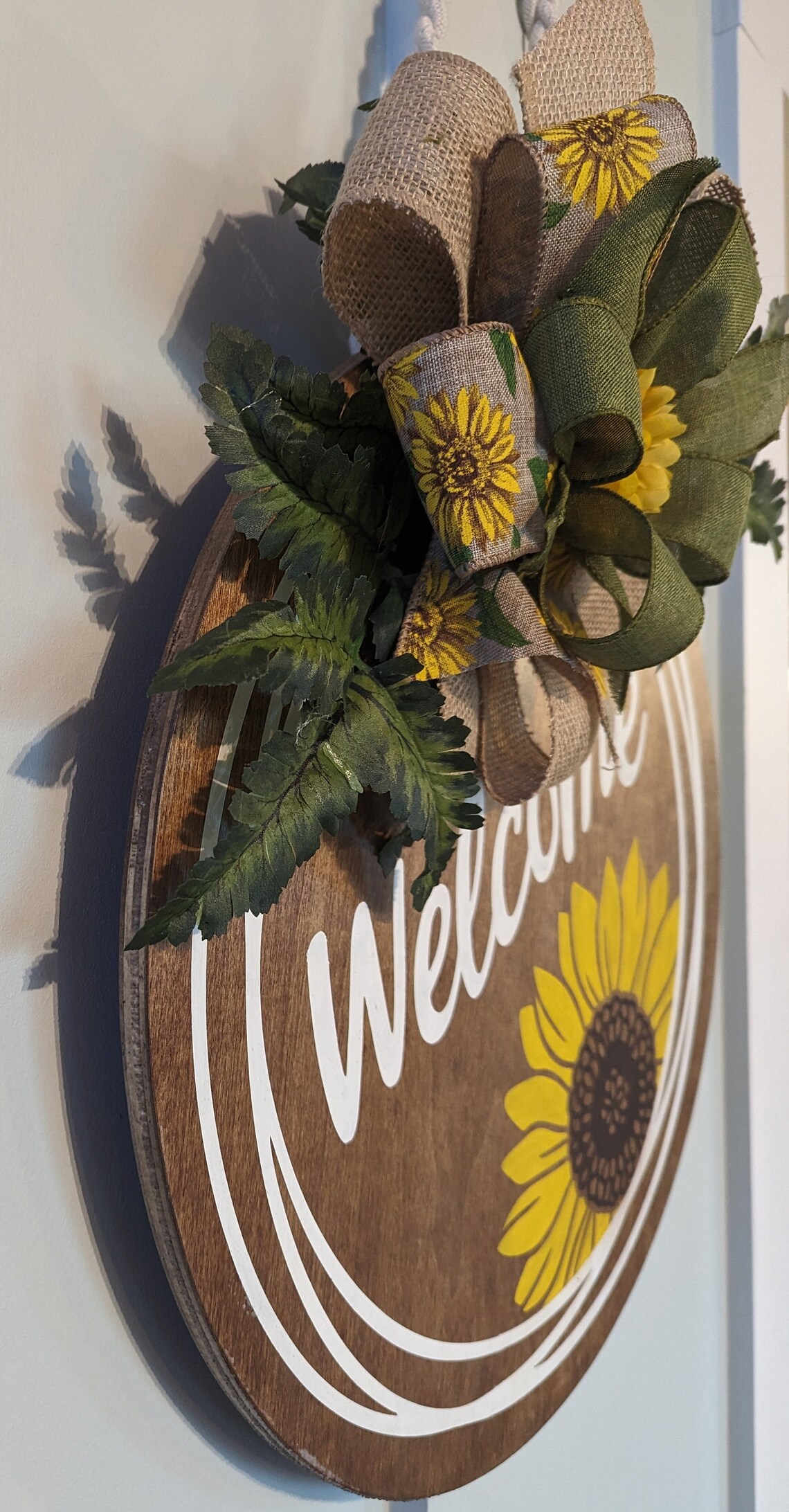 Welcome Sunflower Door Hanger Front Door Decor Home Decor - Etsy
