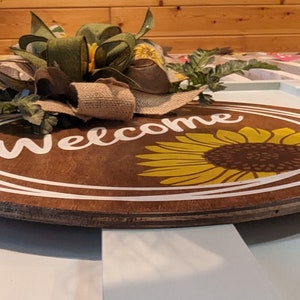 Welcome Sunflower Door Hanger, Front Door Decor, Home Decor, Front Door ...