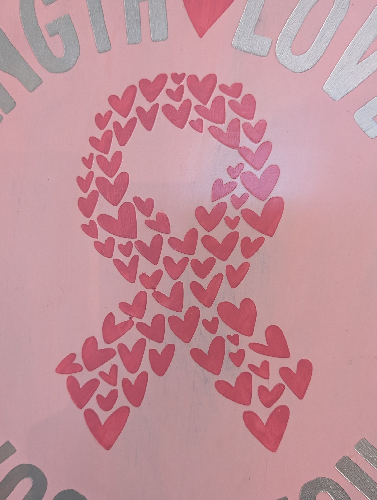 Breast Cancer Sign, Strength, Love, Faith, Hope, Courage, Pink Ribbon ...