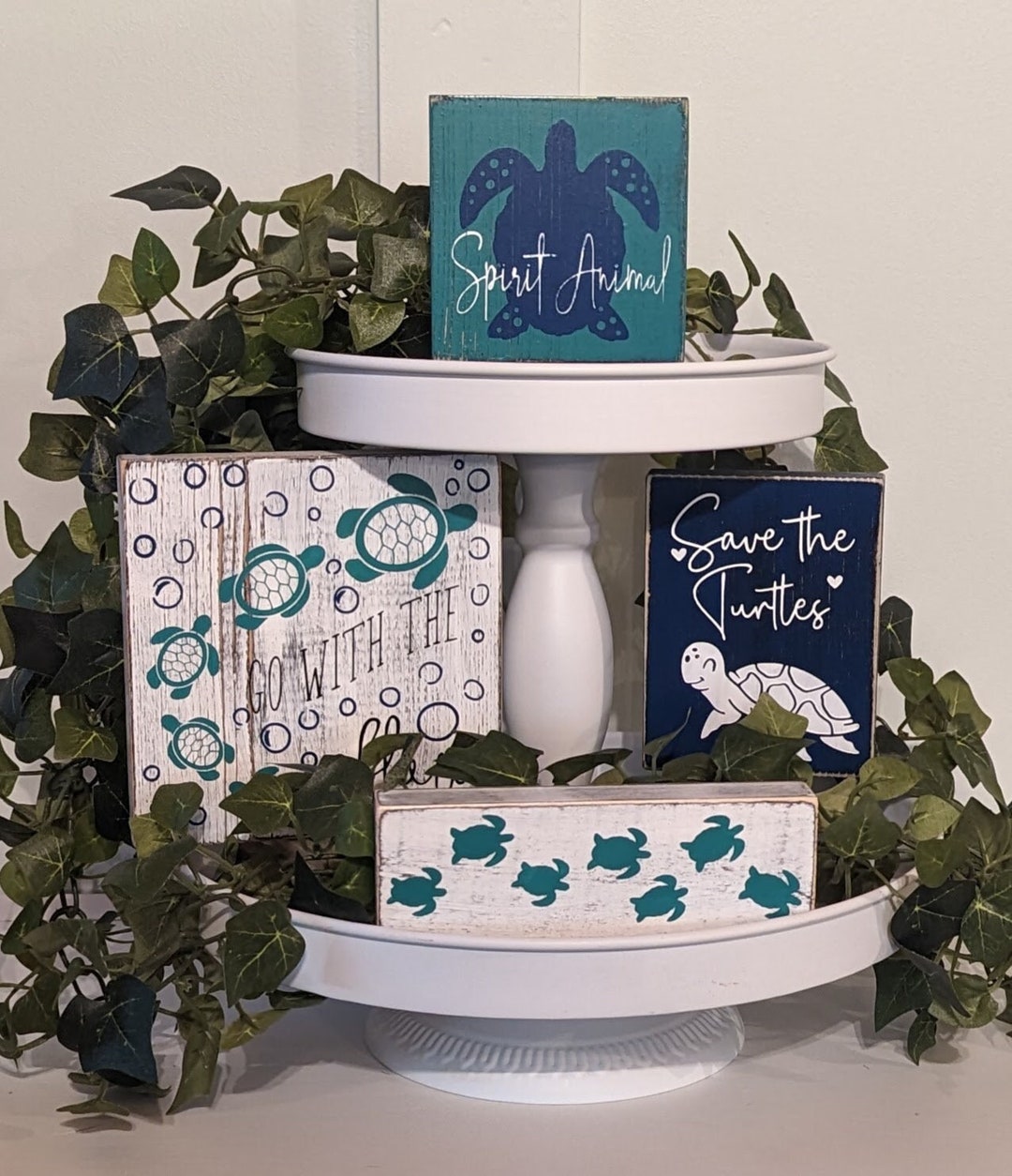 Turtle Sign, Tiered Tray Sign, Save the Turtles Sign, Spirit Animal ...