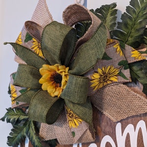 Welcome Sunflower Door Hanger, Front Door Decor, Home Decor, Front Door ...