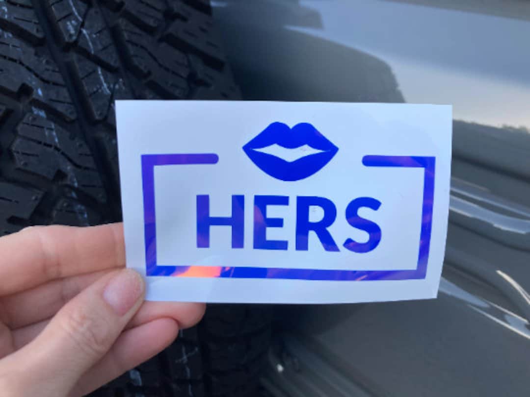 Holographic hers Window Decal, Bumper Sticker, Decal Stickers for Glass ...