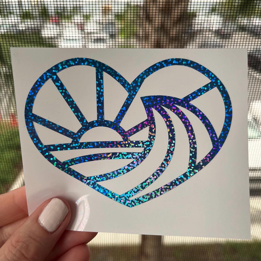 Holographic Wave Bumper Sticker, Ocean Themed, Glitter Decal - Etsy