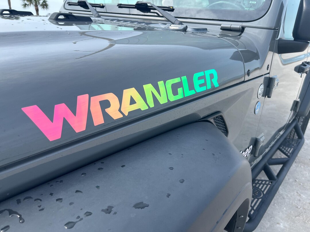 2 Holographic Personalized Hood Decals | Custom Name Vinyl Sticker ...