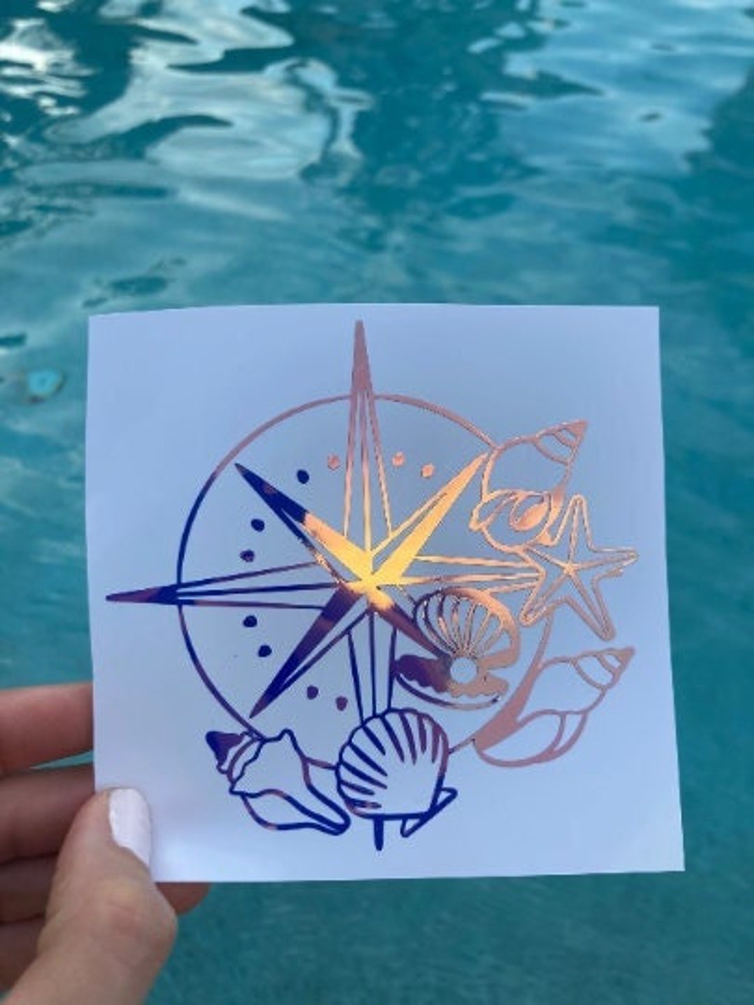 Holographic Compass Decal - Etsy