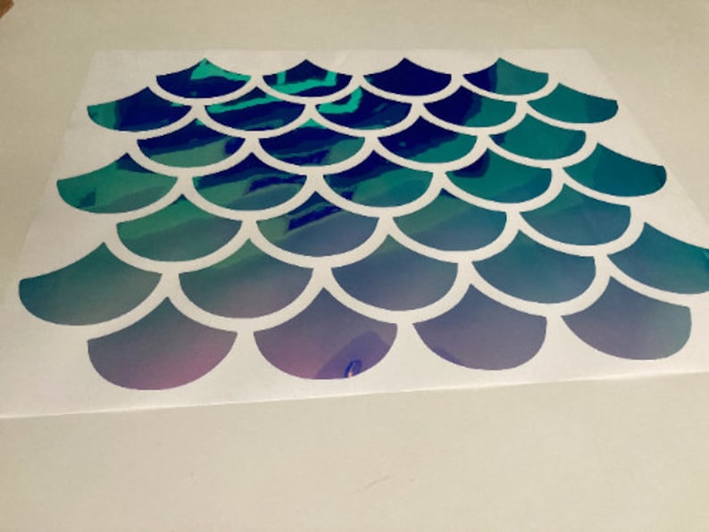 Holographic Vinyl Mermaid Scales Decals - Etsy