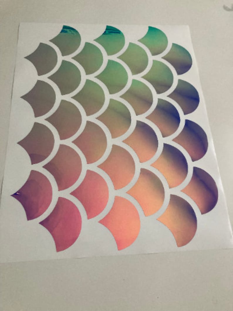 Holographic Vinyl Mermaid Scales Decals - Etsy