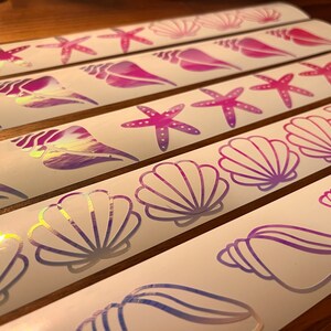 Holographic Seashell Car Decals, Mirror, Notebook, Laptop Decor, Hard ...