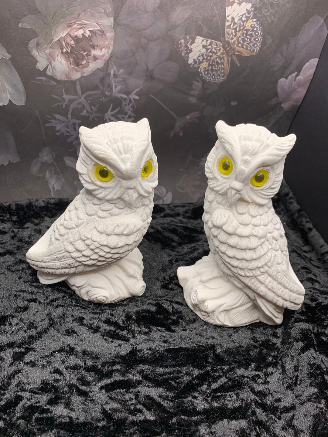 Vintage Pair of Alabaster Owl Figurines - Vintage Animal Figure - MCM ...