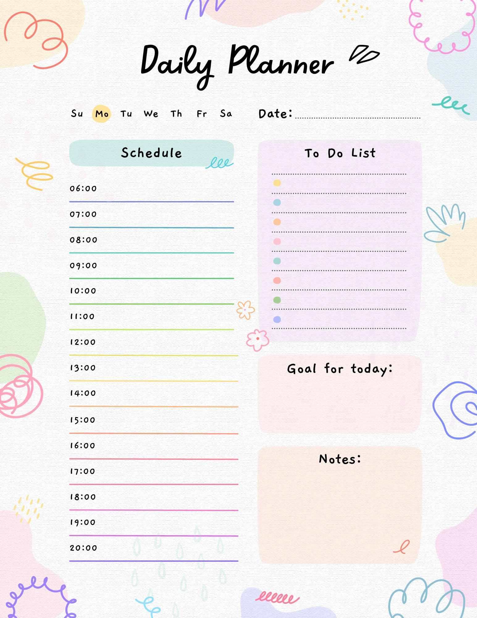 Daily Planner Printable Hourly Planner Time Blocking - Etsy