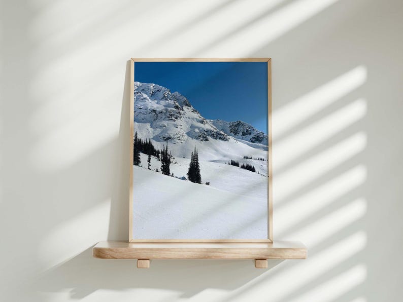 Ski Resort Wall Art, Whistler Blackcomb Mountain Winter Print, Snowy ...