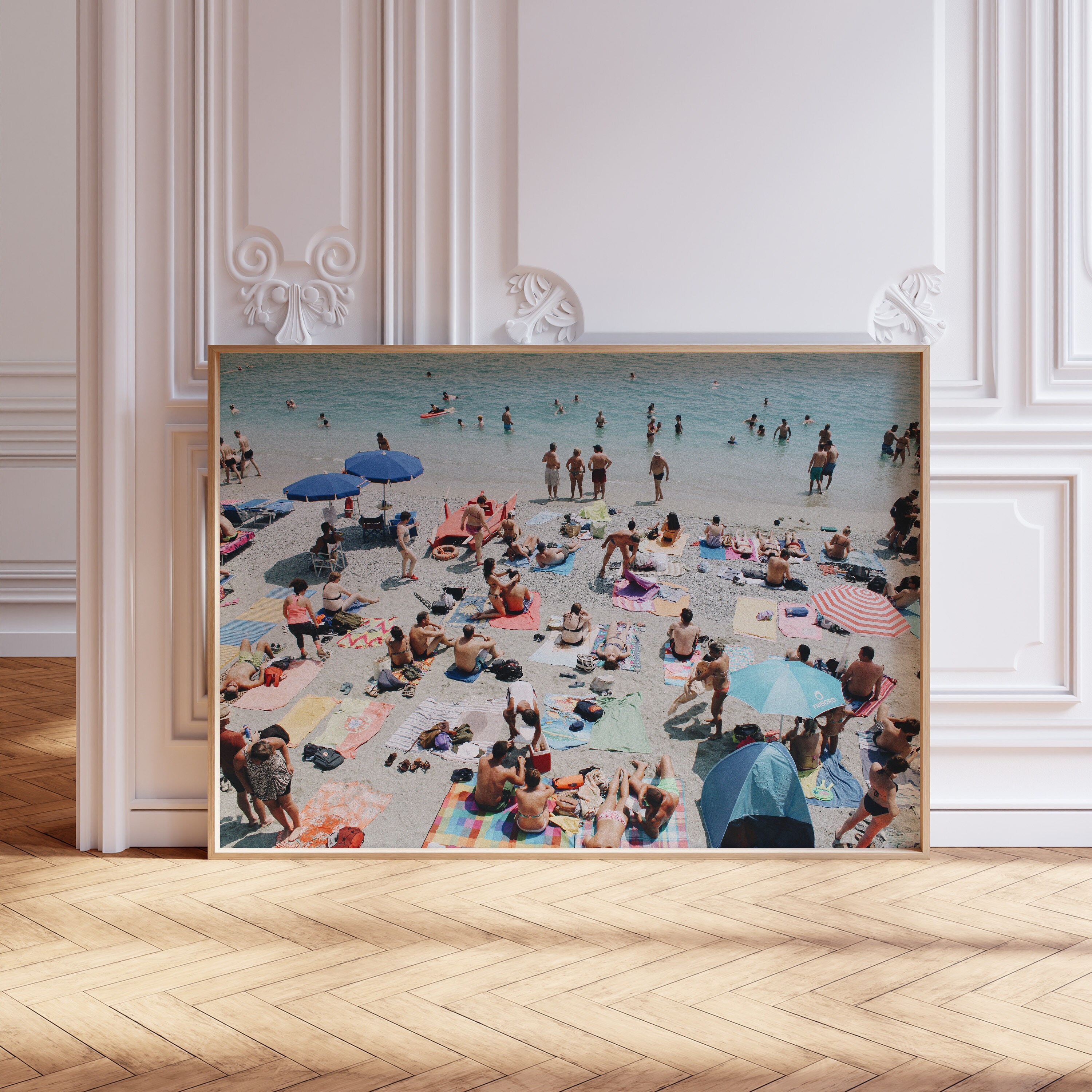 Cinque Terre Italy Beach Aerial Photo Print, Coastal Scene Wall Art ...