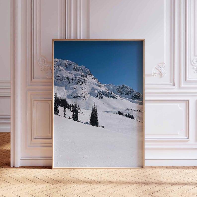 Ski Resort Wall Art, Whistler Blackcomb Mountain Winter Print, Snowy ...