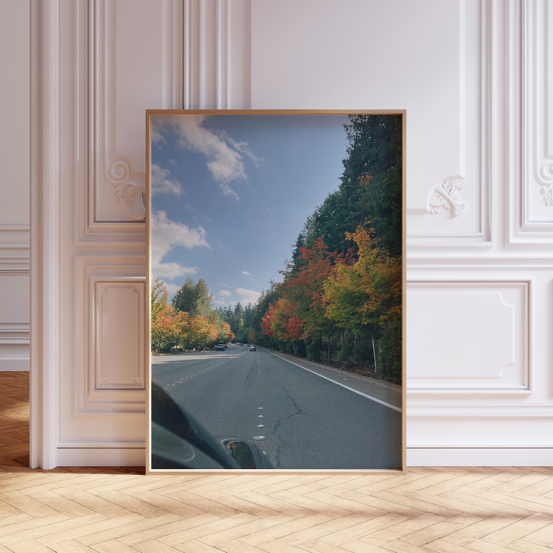 Seattle Fall Foliage Drive Art Print Download, Beautiful Autumn Day ...