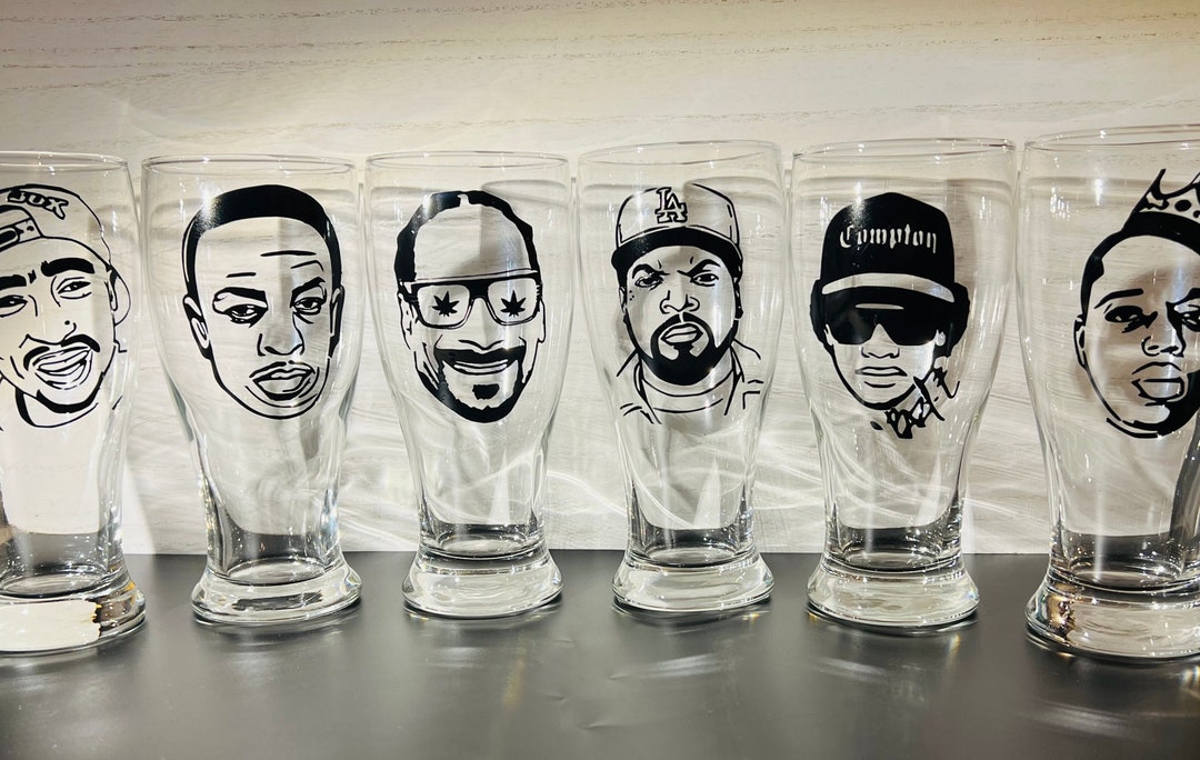 Hip Hop Pilsner Glass Pub Glasses/ Rap Legends/ Bar Decor/ A Music ...