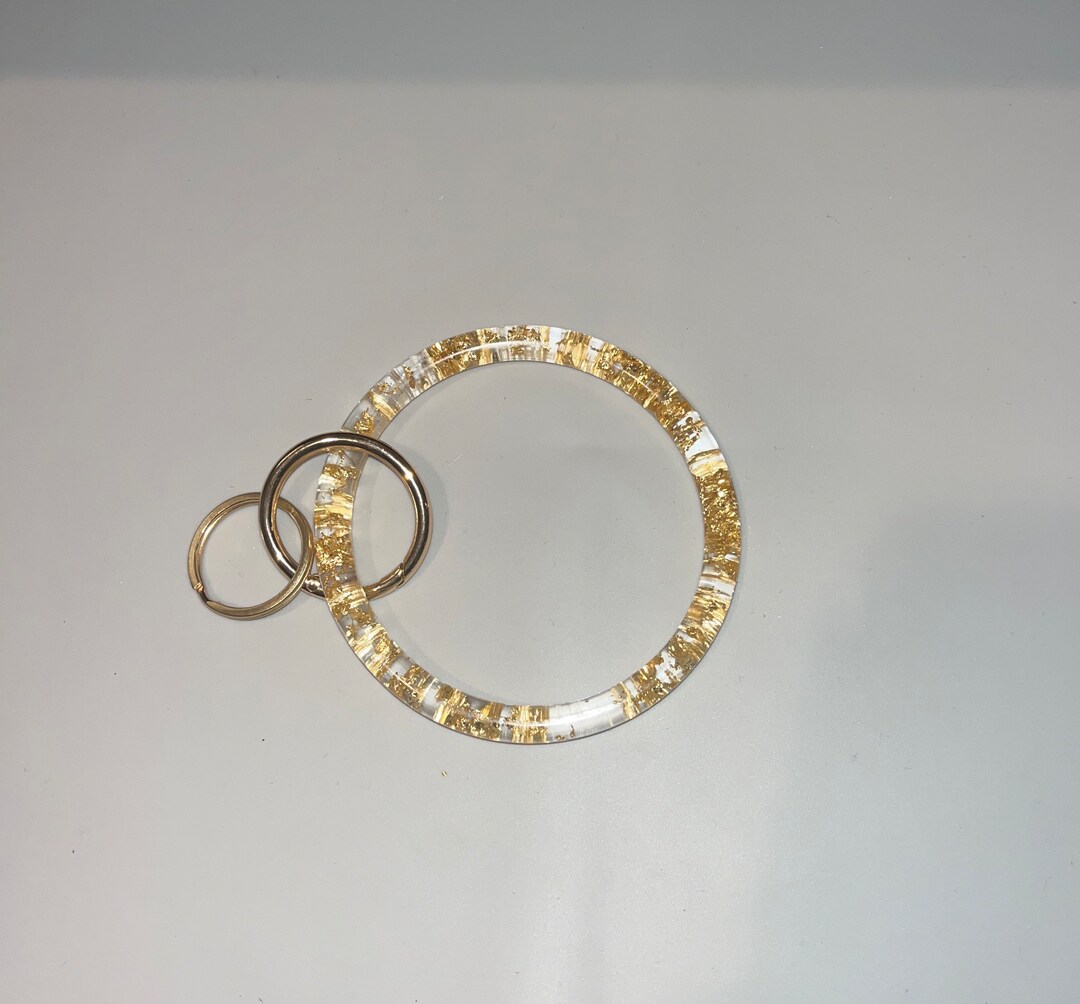 Gold Flake LARGE Key Ring - Etsy