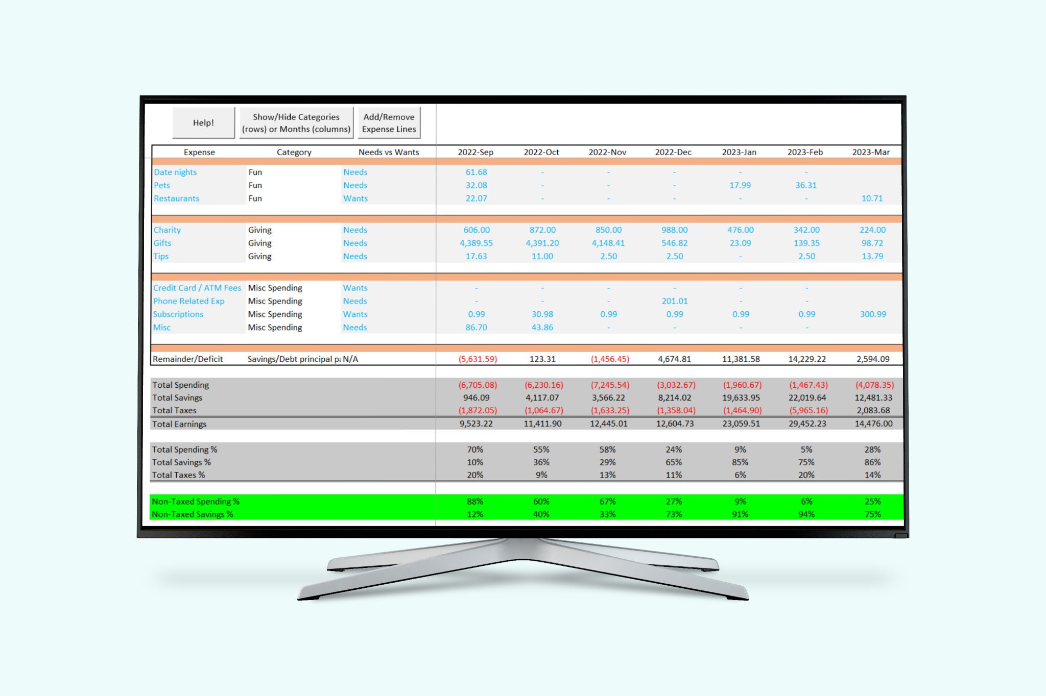 Cash Flow & Net Worth Tracker Finance Tracker Budget Workbook FIRE ...