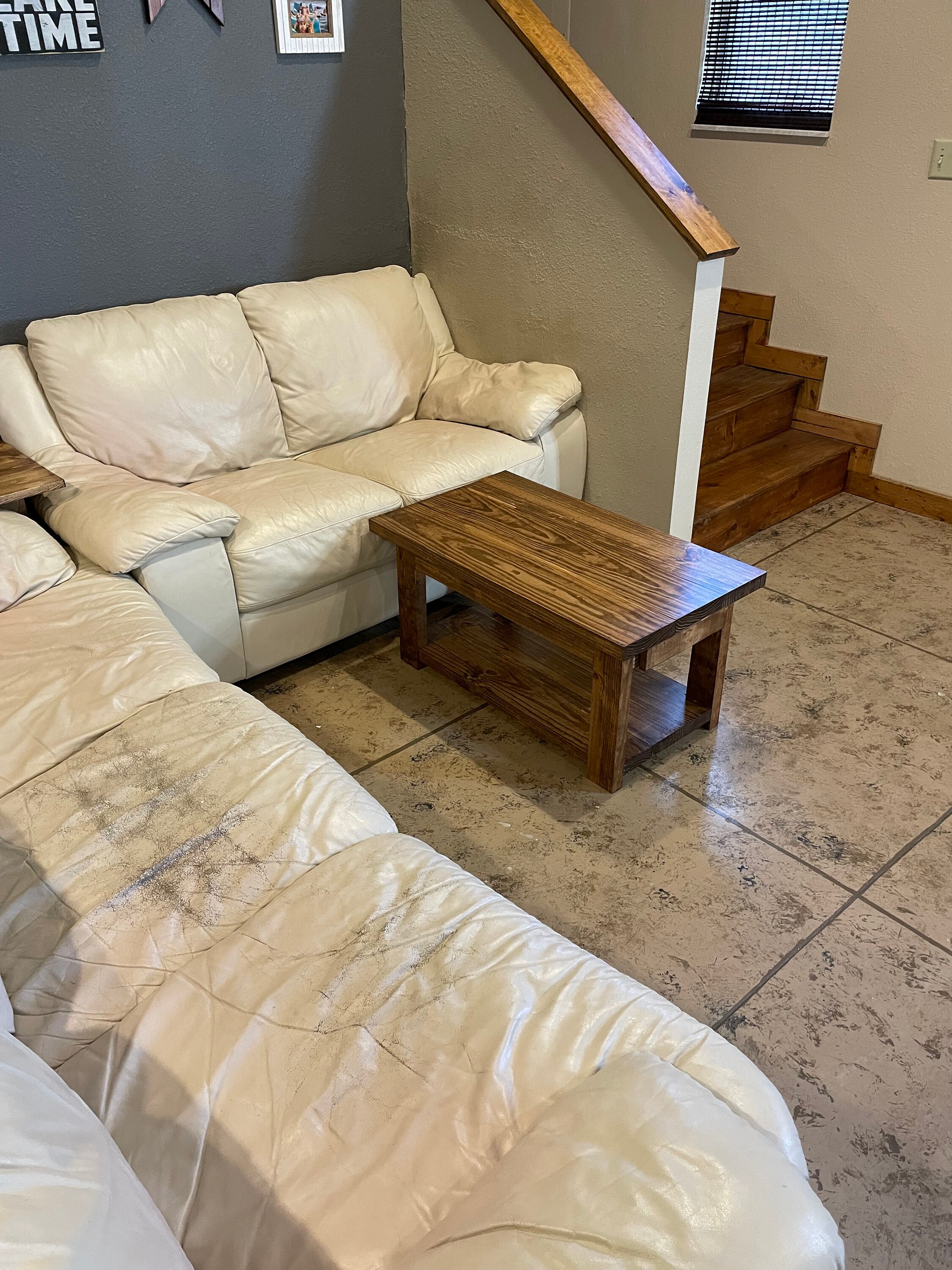 Coffee Table With Dog Ramp Early American - Etsy