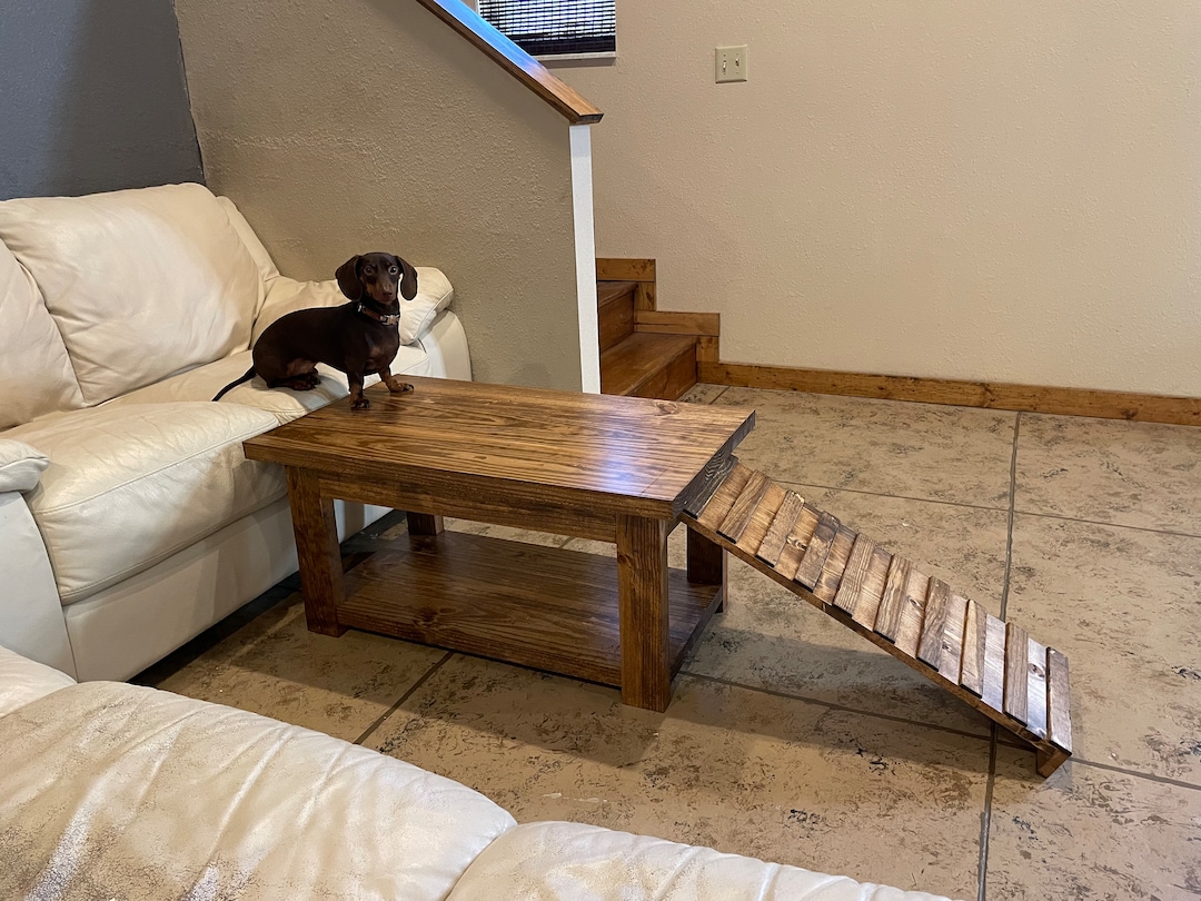 Coffee Table With Dog Ramp Early American - Etsy