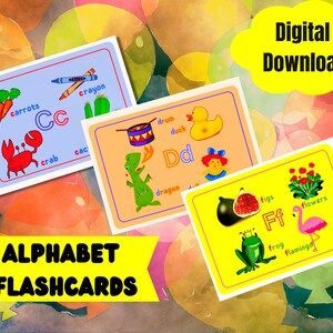 ALPHABET Flash Cards/alphabet Posters/abc Posters/colorful Classroom ...