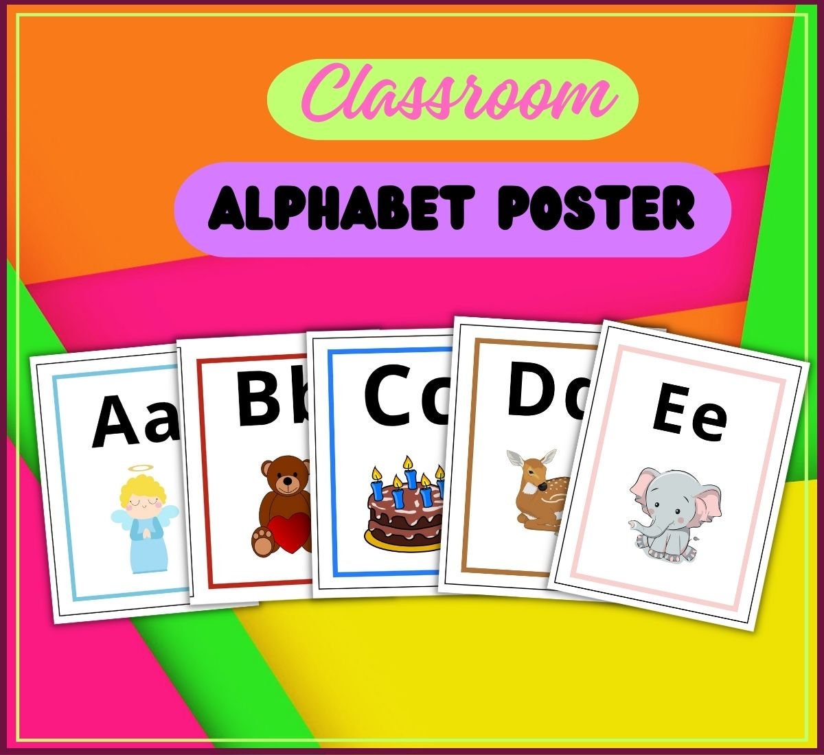 Colorful Classroom Decor Alphabet Posters abchomeschool montessori ...