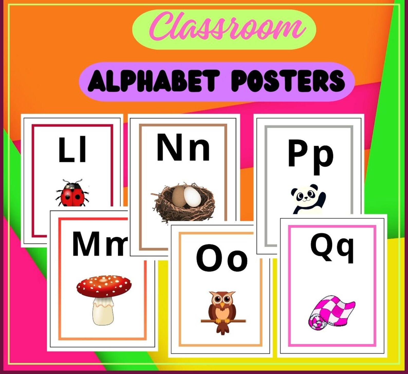 Colorful Classroom Decor Alphabet Posters abchomeschool montessori ...