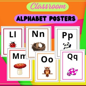 Colorful Classroom Decor Alphabet Posters abchomeschool montessori ...