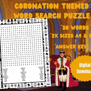 REGAL WORD HUNT Themed Word Search, Birthday Activity, Kids Worksheets ...