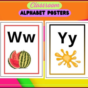 Colorful Classroom Decor Alphabet Posters abchomeschool montessori ...