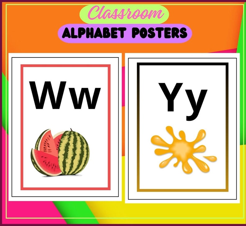 Colorful Classroom Decor Alphabet Posters abchomeschool montessori ...