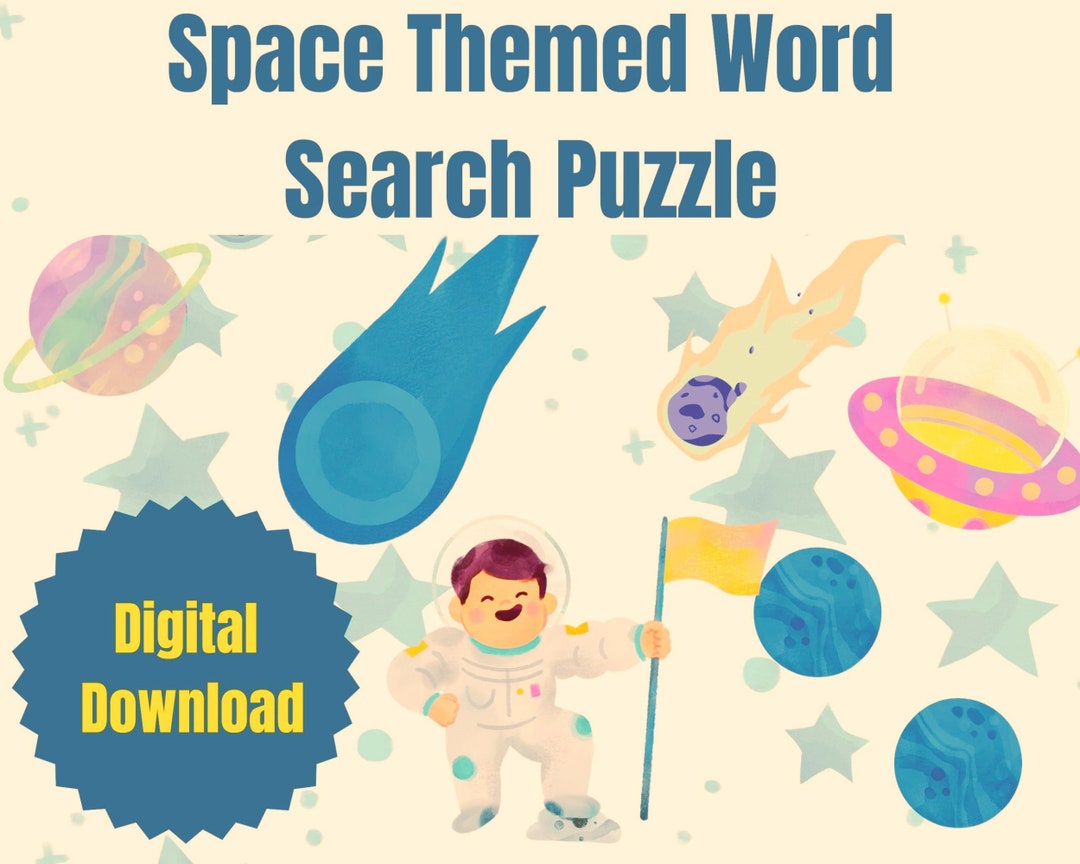 Space Themed Word Search,birthday Activity, Kids Worksheets, Word ...