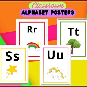 Colorful Classroom Decor Alphabet Posters abchomeschool montessori ...