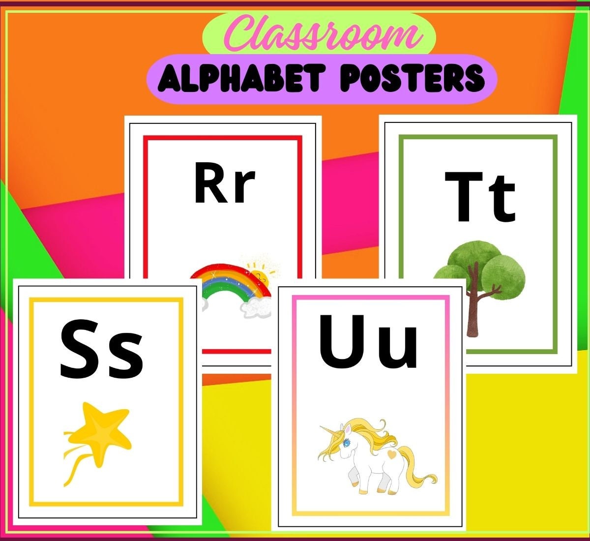 Colorful Classroom Decor Alphabet Posters abchomeschool montessori ...