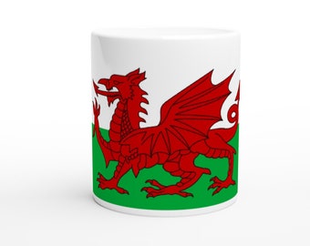 Welsh Mug, Red, Green and White, Welsh Flag, Wales Mug - Etsy UK