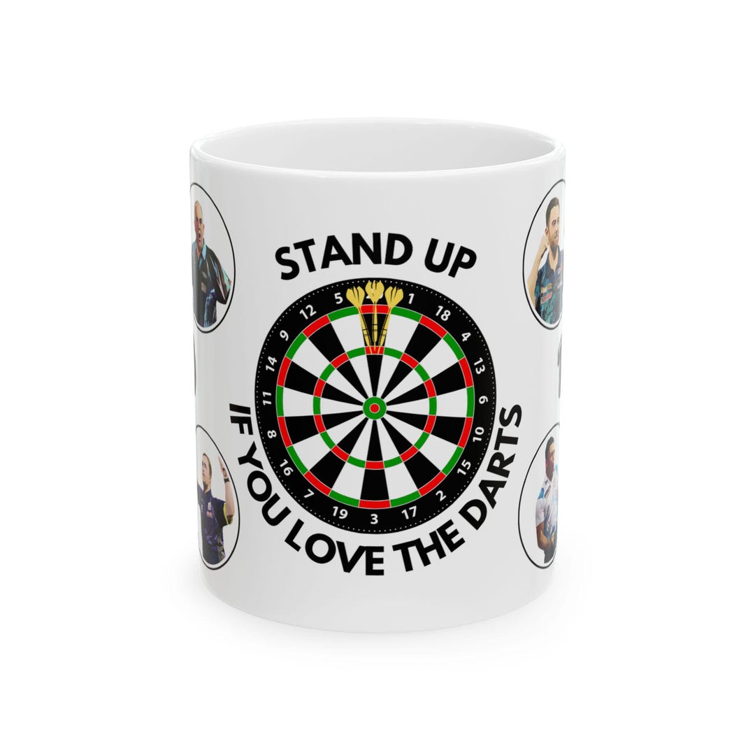 Darts Mug, Stand up If You Love the Darts, Legends of the Game, 180 ...