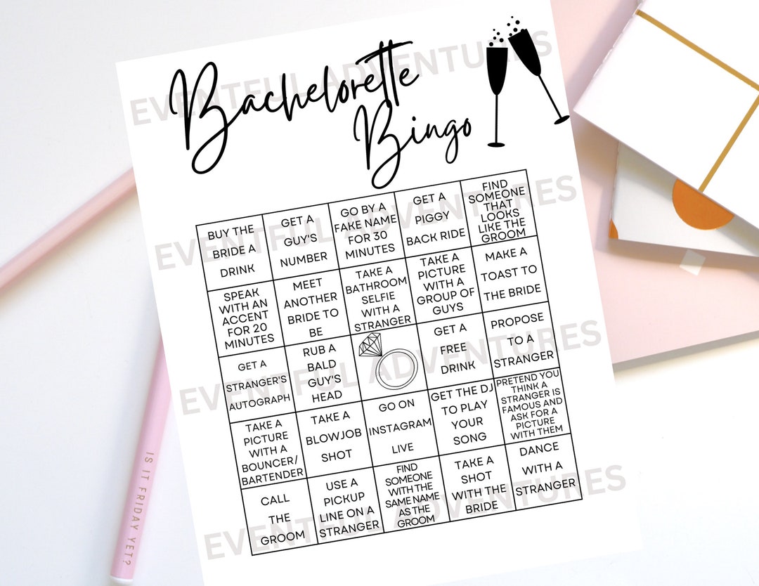 Bachelorette Bingo Digital Download | Printable | Girl's Night Out ...