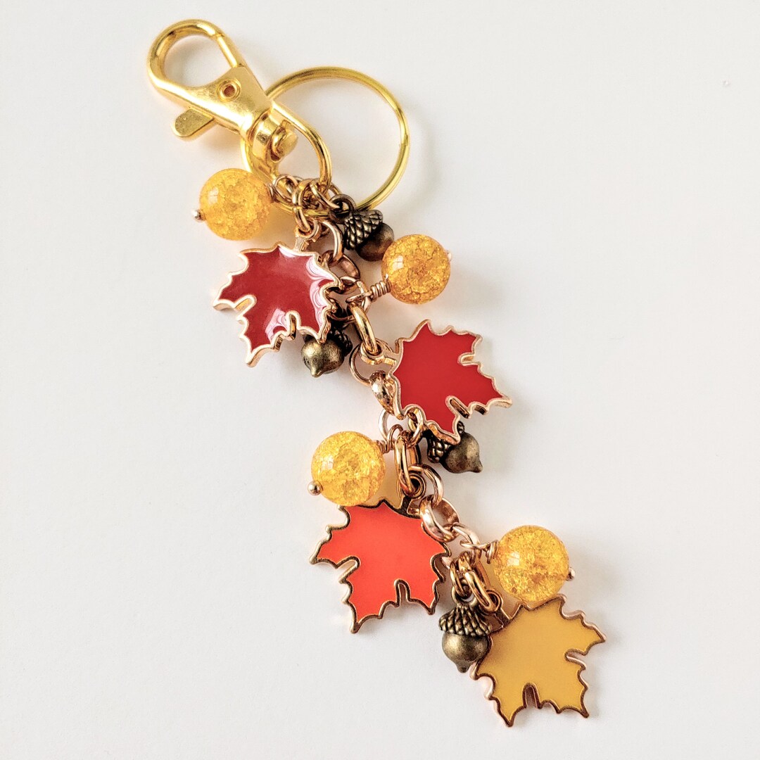 Autumn Leaves Keychain | Maple Leaf | | Handmade Gift | Fall Accessory ...