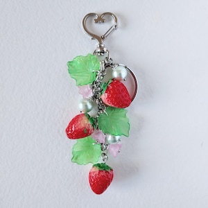 Strawberry Keychain | Handmade Gift | Cute Bag Charm | Kawaii ...